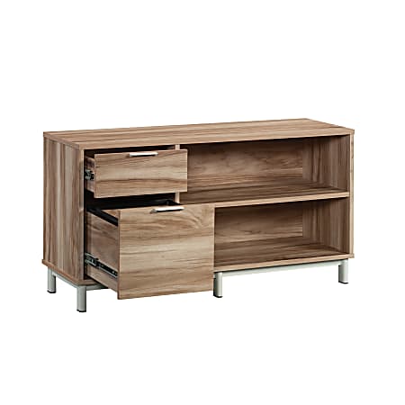Sauder Bergen Circle Commercial 45 W x 15 12 D Lateral 2 Drawer Credenza File Cabinet Kiln Acacia Office Depot