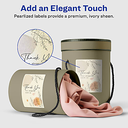 Avery Pearlized Permanent Labels With Sure Feed 94256 PIP50 Rectangle 5 ...