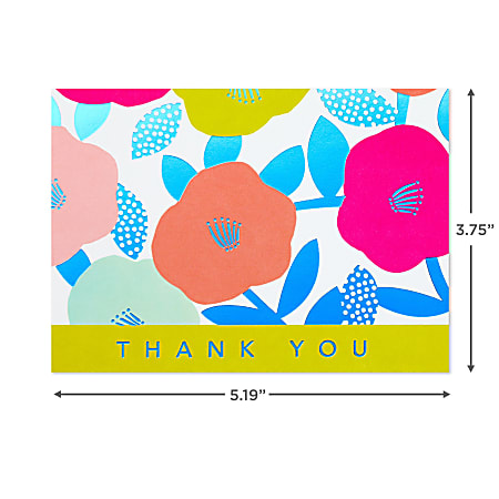 Hallmark Blank Thank You Note Cards Bright Florals Pack Of 10 Cards
