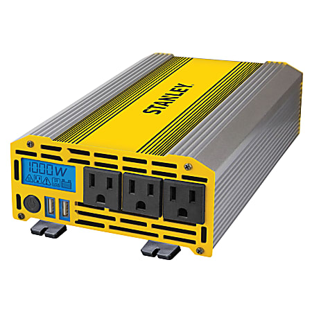 Stanley 1000W Power Inverter For 12V Battery Yellow PI1000S - Office Depot