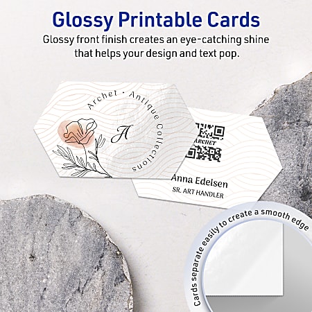 Avery Print To The Edge Business Cards With Sure Feed Technology 2 x3 ...
