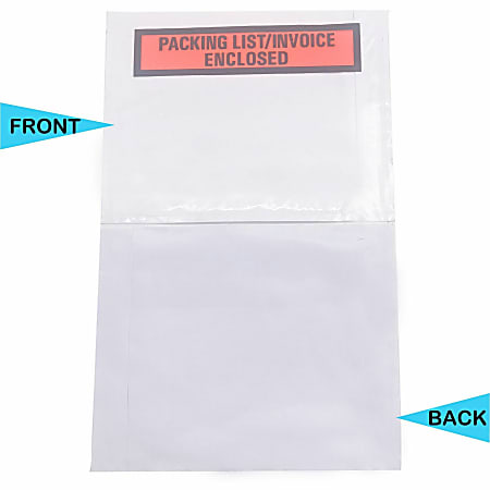 Sparco Pre Labeled Waterproof Packing Envelopes Packing List 4 12 x 5 ...