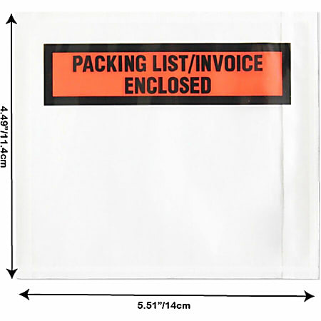 Sparco Pre Labeled Waterproof Packing Envelopes Packing List 4 12 x 5 ...