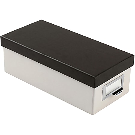 Oxford Index Card Storage Box 3 x 5 Marble WhiteBlack - Office Depot