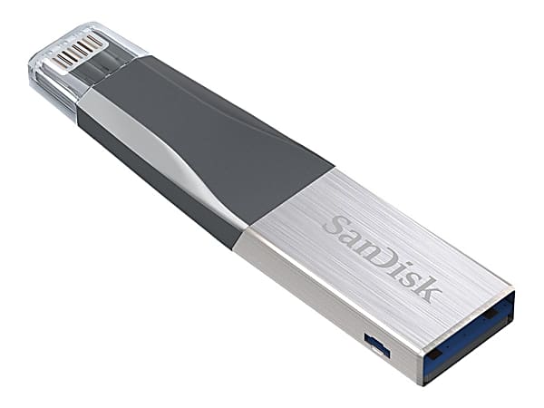 SanDisk iXpand Mini Flash Drive 64GB Gray - Office Depot