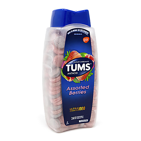 TUMS Ultra Strength Chewable Antacid Tablets Assorted Berry Flavors ...