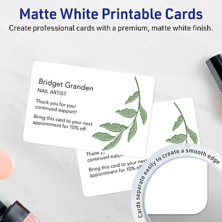 Avery Printable Invitation Cards 5 x 7 Rectangle Rounded Corners Matte ...