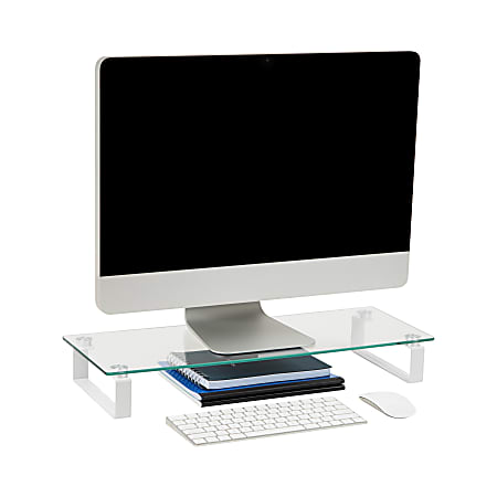 Mind Reader Glass Desktop Monitor Stand Riser for Computer, Laptop ...