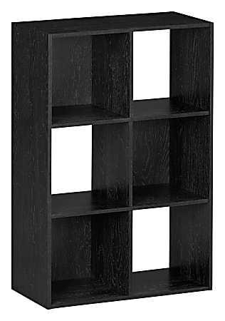 SystemBuild 6 Cube Organizer Black Ash Office Depot