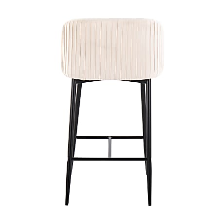 LumiSource Fran Pleated Fixed Height Counter Stools WhiteBlack Set Of 2 ...