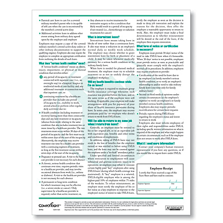 ComplyRight FMLA Fact Sheets 8 12 x 11 White Pack Of 50 - Office Depot