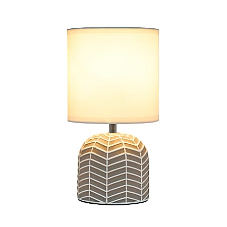 Simple Designs Petite Webbed Waves Base Table Lamp 10 716 H WhiteTaupe ...