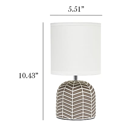 Simple Designs Petite Webbed Waves Base Table Lamp 10 716 H WhiteTaupe ...
