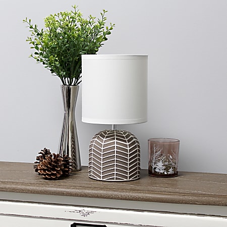 Simple Designs Petite Webbed Waves Base Table Lamp 10 716 H WhiteTaupe ...