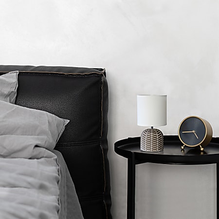 Simple Designs Petite Webbed Waves Base Table Lamp 10 716 H WhiteTaupe ...