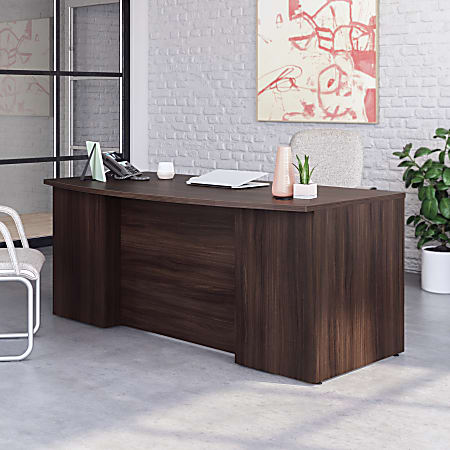 Sauder Affirm 72 W Bowfront Executive Desk With Two 3 Drawer Mobile ...