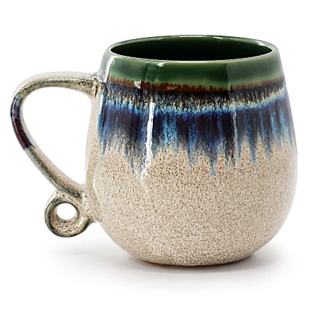 Meritage Lexington 4 Piece Stoneware 2 Tone Mug Set 20 Oz Green ...