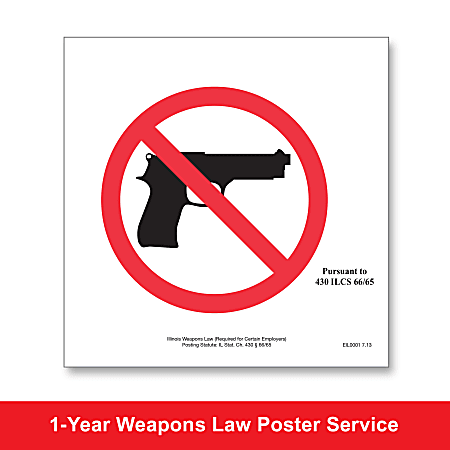 ComplyRight State Weapons Law 1 Year Poster Service English Illinois 6 ...