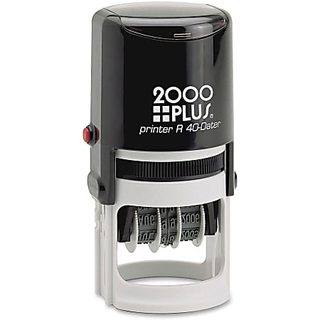 Cosco Self Inking Time Date Stamp BlueRed - Office Depot