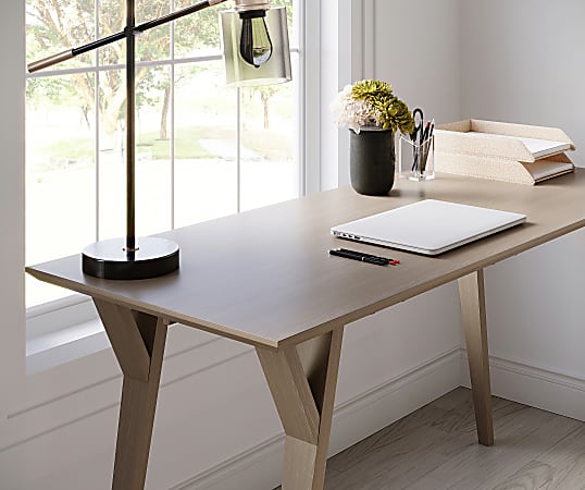 Realspace Trezza 60 W Writing Desk Light Oak - Office Depot