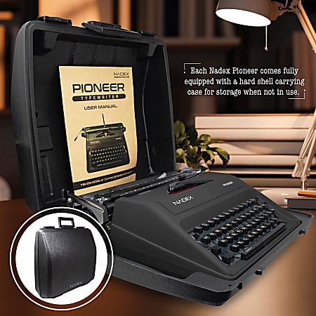 Nadex Pioneer Manual Typewriter With Travel Case NXTE 1630 - Office Depot
