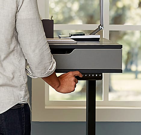 Realspace Smart Electric 48 W Height Adjustable Standing Desk BlackGray ...