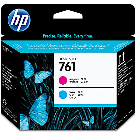 HP 761 Original Printhead Single Pack Inkjet Cyan Cyan 1 Each - Office ...