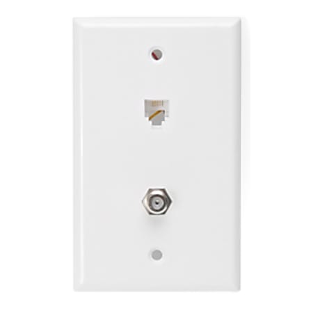 Leviton 2 Port Phone Coaxial Faceplate - Office Depot