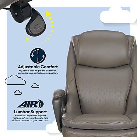 Serta Smart Layers Arlington AIR Ergonomic Bonded Leather High Back ...