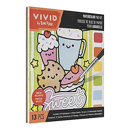 Vivid by Brea Reese Kawaii Food Watercolor Painting Pad Kit Kit Of 13 ...