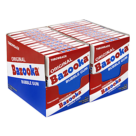 Bazooka Original Retro Bubble Gum 12 Packs Per Case Set Of 2 Cases ...