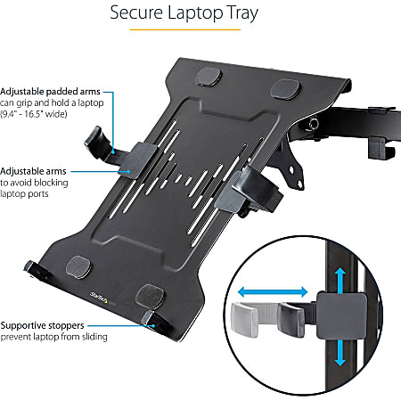 StarTech.com VESA Laptop Tray Adjustable Monitor Arm Laptop Tray ...