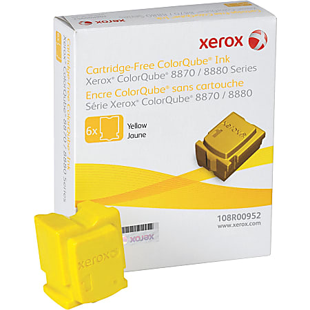 Xerox 8870 ColorQube Yellow Solid Ink Pack Of 6 108R00952 - Office Depot