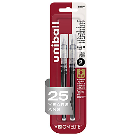 uni ball Vision Elite Liquid Rollerball Pen Refills Bold Point 0.8 mm ...