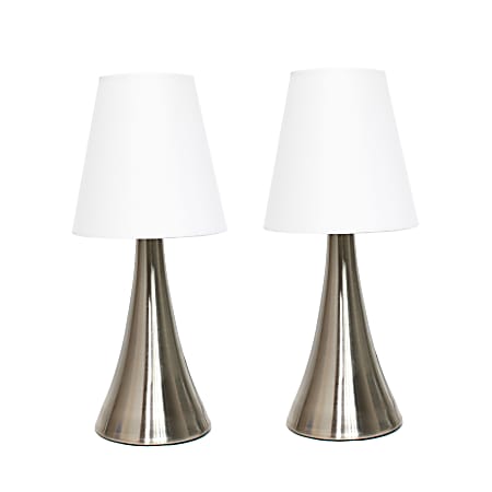 Simple Designs Valencia Mini Table Lamps With Fabric Shades 11 12 H Set ...