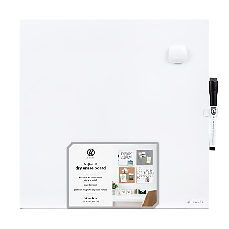 U Brands Magnetic Dry Erase Board 14 X 14 Frameless 460U00 04 - Office ...