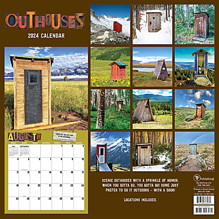 2024 TF Publishing Scenic Monthly Wall Calendar 12 x 12 Outhouses ...