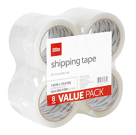 Office Depot Brand Shipping Packing Tape 1.89 x 70.8 Yd Clear Pack Of 8 ...