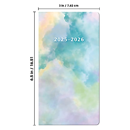 2025 2026 DateWorks Monthly Pocket Planner 3 12 x 6 12 Tie Dye January ...