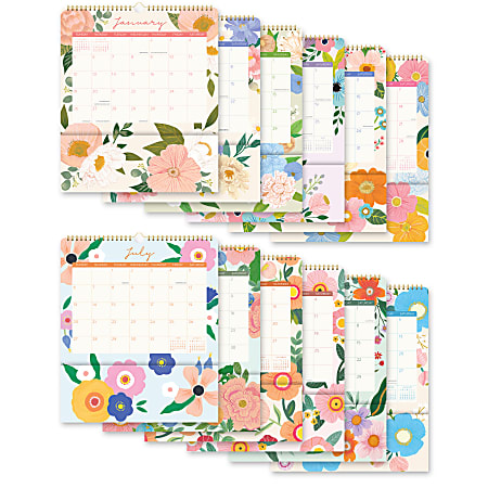 2025 Orange Circle Studio Pockets Plus Calendar 14 x 12 14 Bella Flora ...