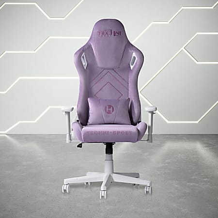 Techni Sport Ergonomic Velvet Computer Gaming Chair Purple - Office Depot