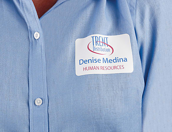 Avery Flexible Name Badge Labels 2 13 x 3 38 White Box Of 160 - Office ...