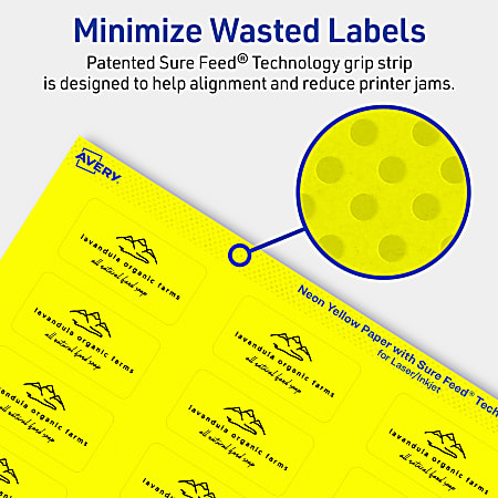 Avery Print To The Edge Labels With Sure Feed Technology And Easy Peel ...