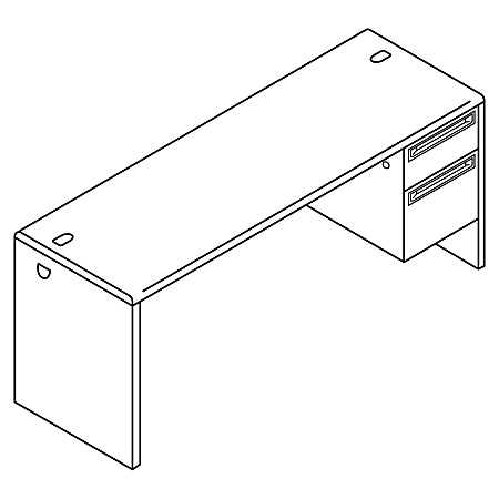 HON 38000 72 W Right Pedestal Computer Desk Credenza With Lock ...