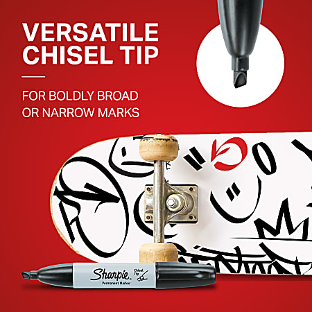 Sharpie Chisel Tip Permanent Markers Red Pack Of 12 - Office Depot
