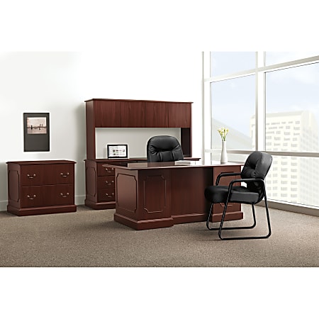HON® 94000 66"W Right Single Pedestal Computer Desk, Mahogany