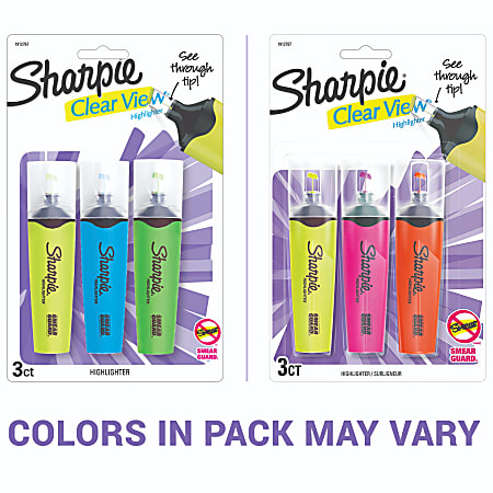 Sharpie Highlighter Clear View Highlighter with See Through Chisel Tip ...