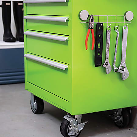 Better Houseware Stainless Steel Magnetic 5 Hook Utensil Rack 3 12 H x ...