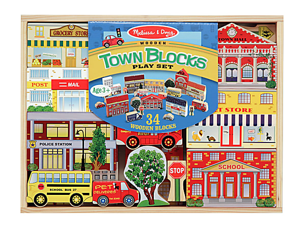 Melissa Doug Town Blocks Playset - Office Depot