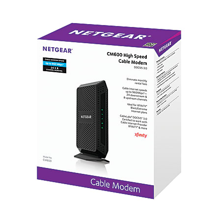 NETGEAR DOCSIS 3.0 nbsp 24x8 Cable Modem CM600 - Office Depot